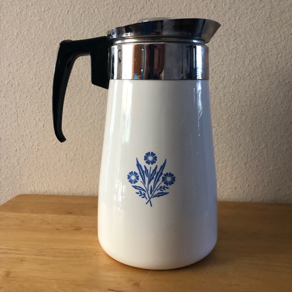 Corningware | Kitchen | Corning Ware Vintage Blue Cornflower Coffee Pot ...